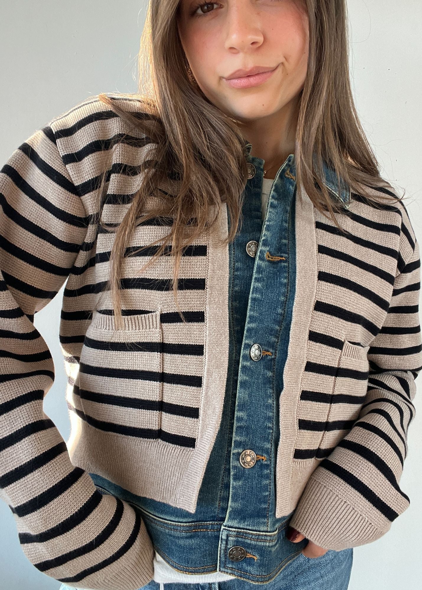 RYLIE DENIM TRIM JEAN JACKET | Mushroom Black – Red Boutiques